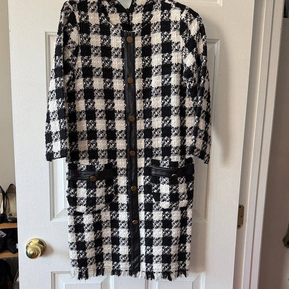 Zara | Dresses | Zara Black And White Checkered Midi Dress | Poshmark